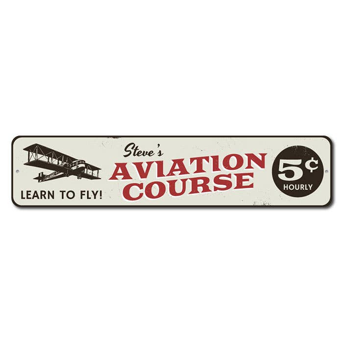 Aviation Course Metal Sign – Wings Airways & The Taku Glacier Lodge